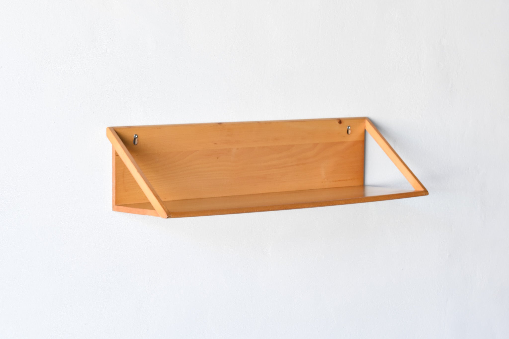 Three available: 1950s floating beech shelf – CHASE & SORENSEN