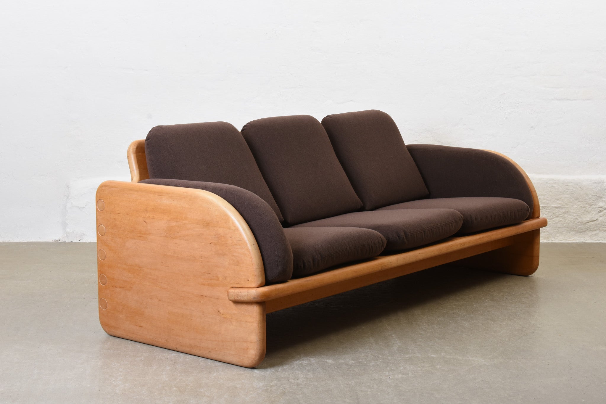 Newly reupholstered: 1970s sculptural three seater in beech – CHASE ...