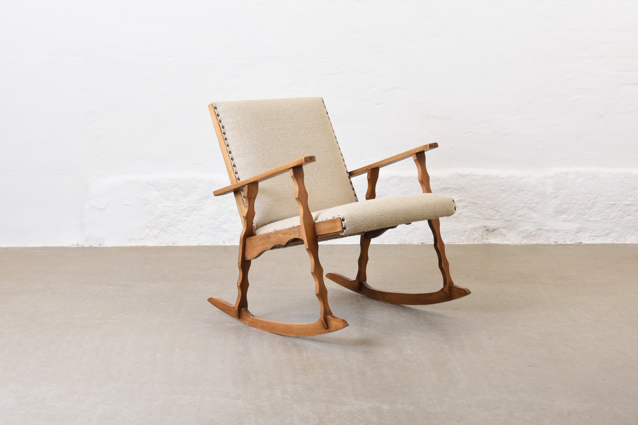 Newly reupholstered: 1960s beech rocking chair – CHASE & SORENSEN
