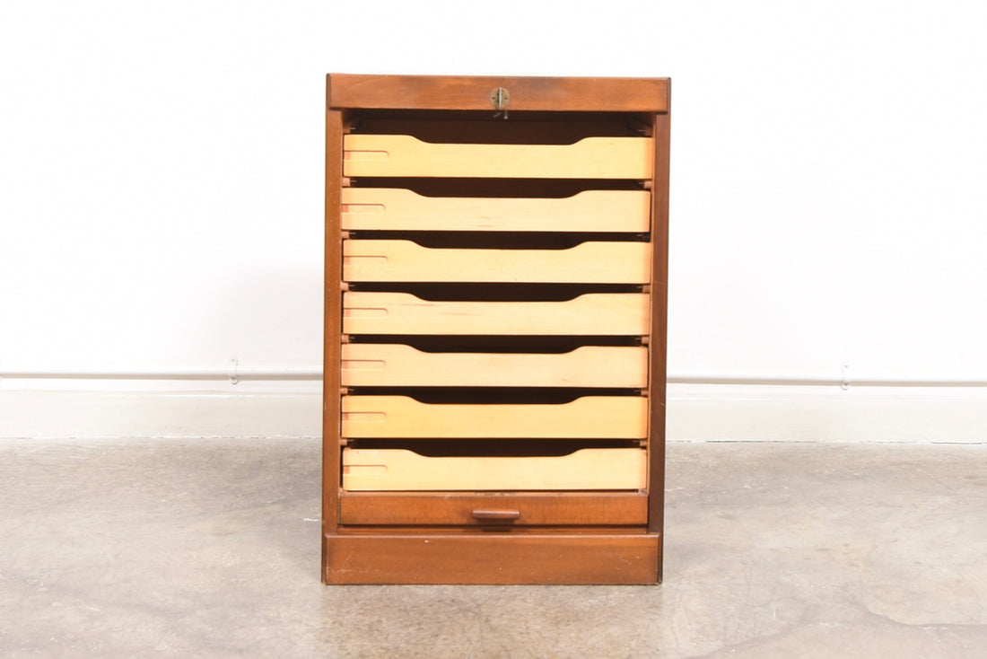 1950s beech filing cabinet – CHASE & SORENSEN