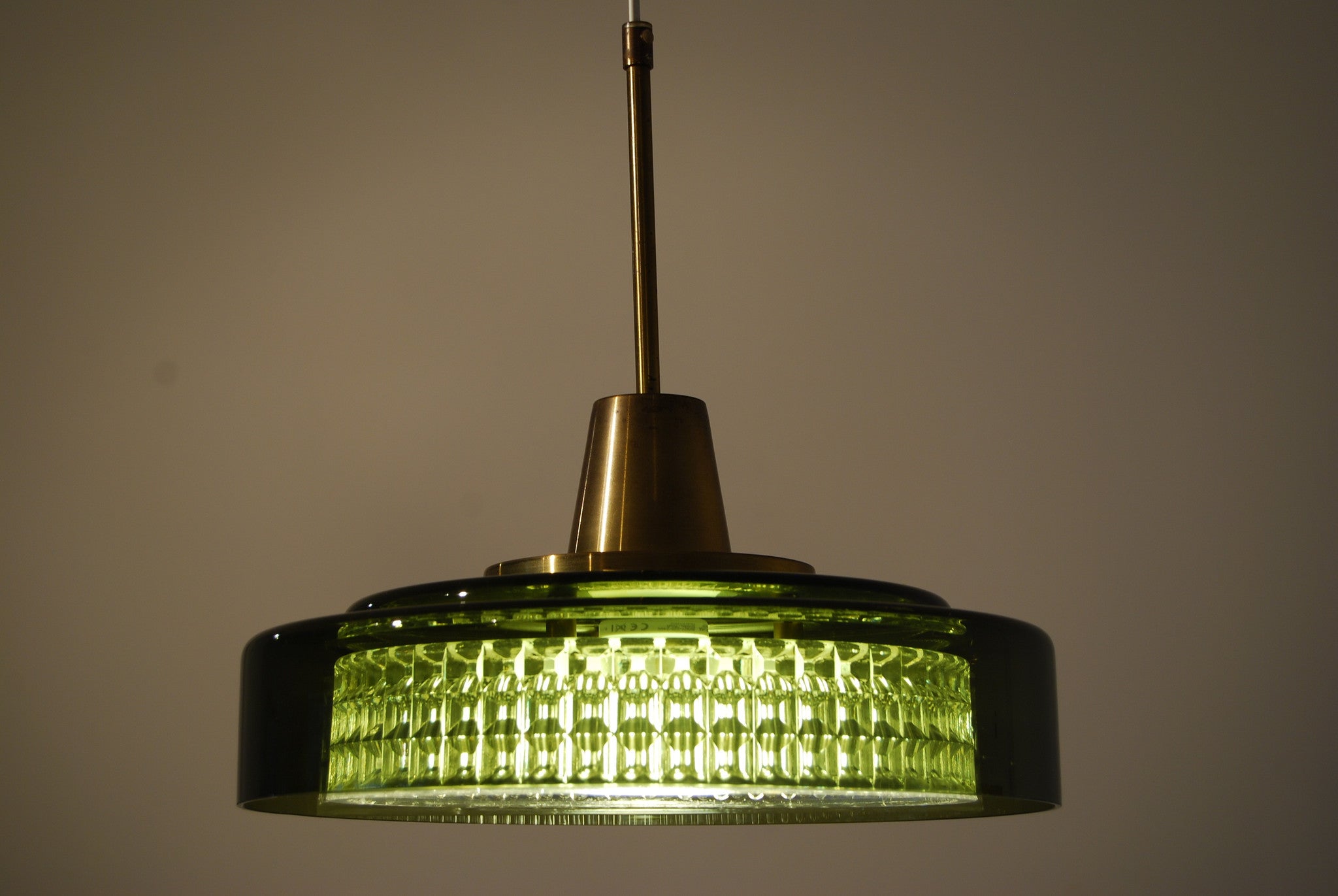 Green glass ceiling lamp – CHASE & SORENSEN