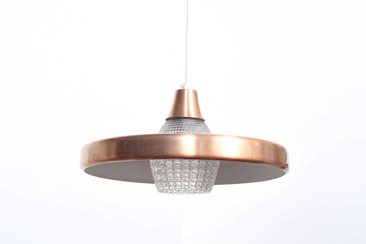 Copper and cut glass ceiling light – CHASE & SORENSEN