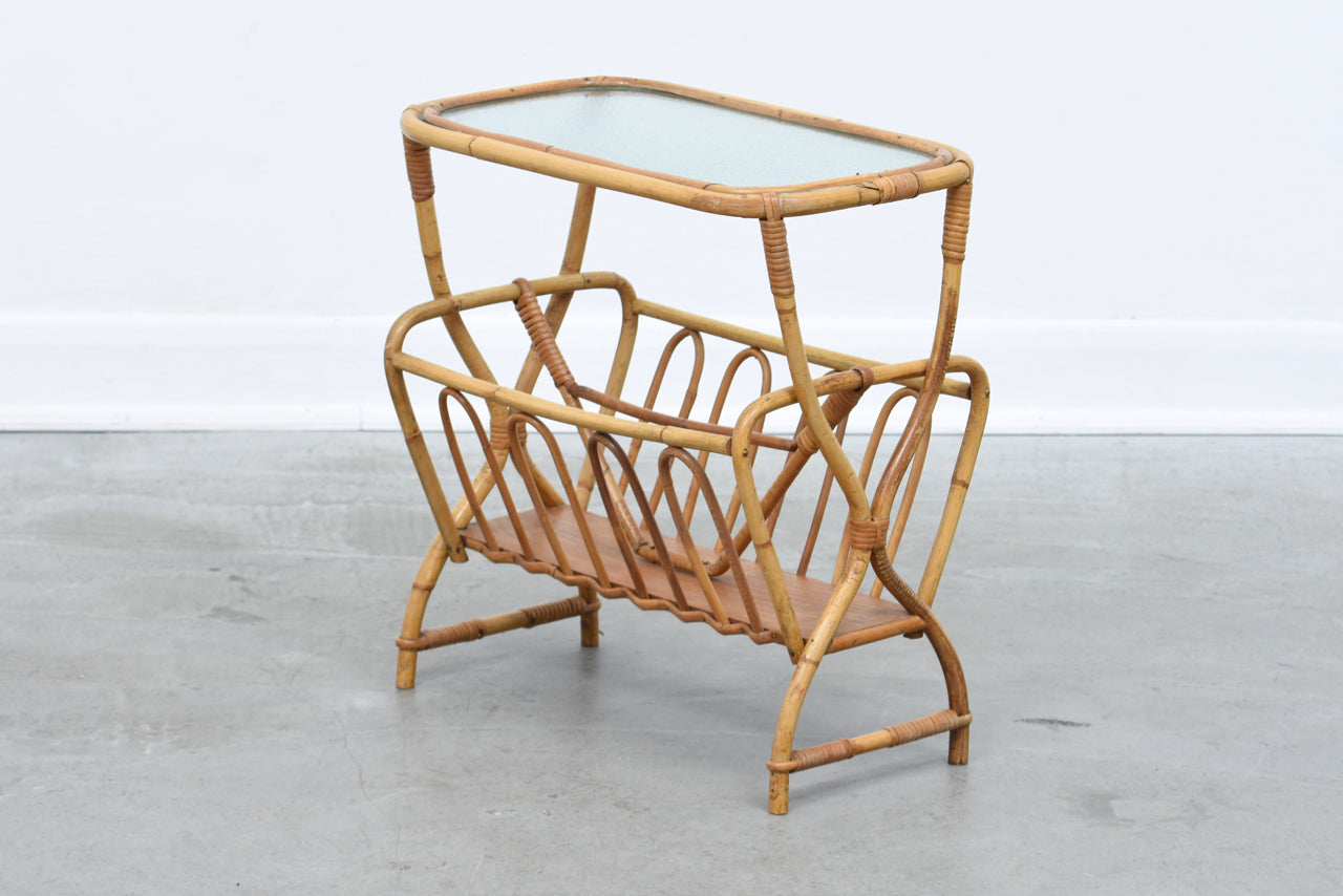 1970s bamboo + glass magazine table – CHASE & SORENSEN
