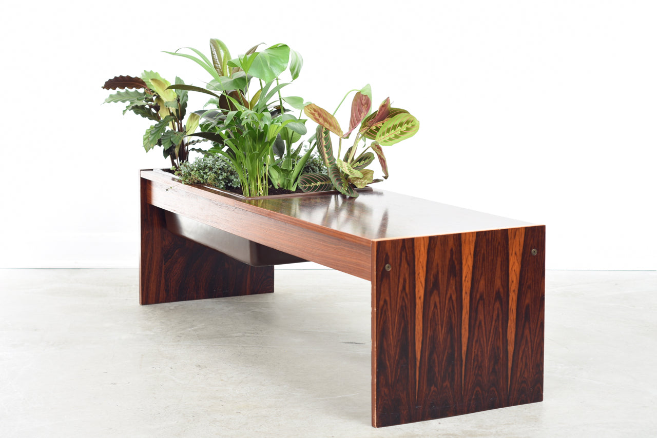1970s rosewood table with planter – CHASE & SORENSEN